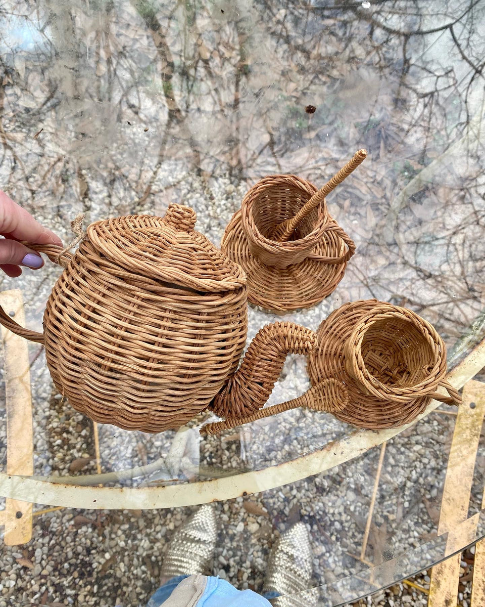 Rattan Tea Set