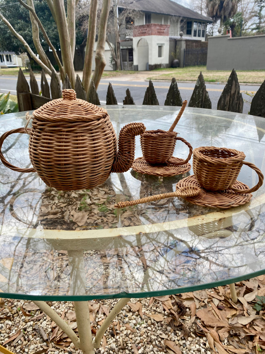 Rattan Tea Set