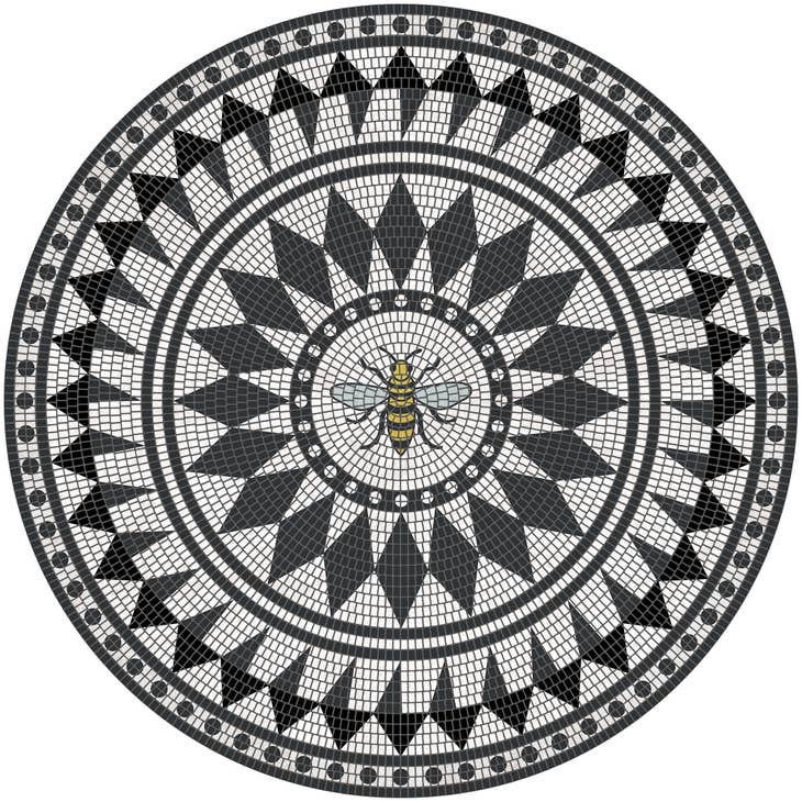 Mosaic Bee Floor Mat
