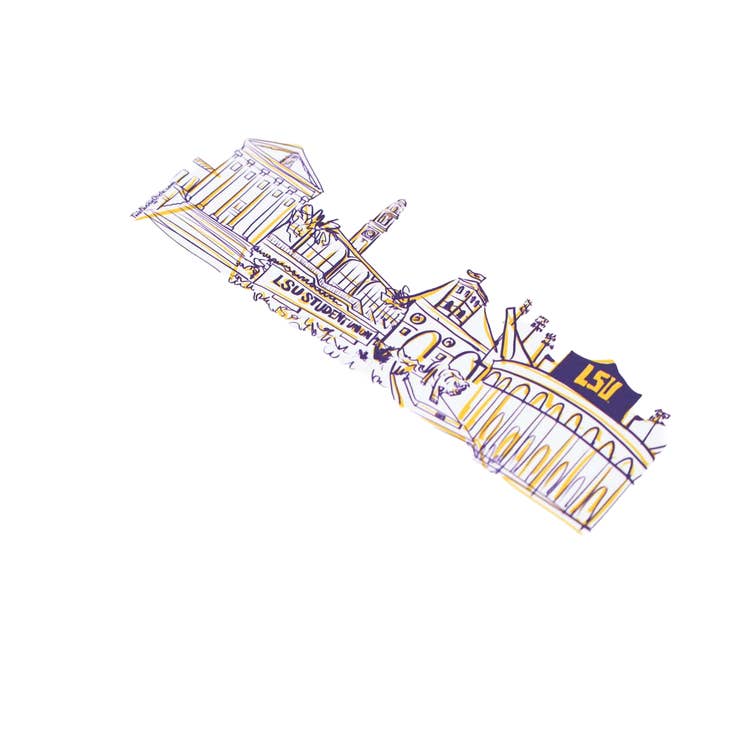 LSU Campus Skyline Notepad